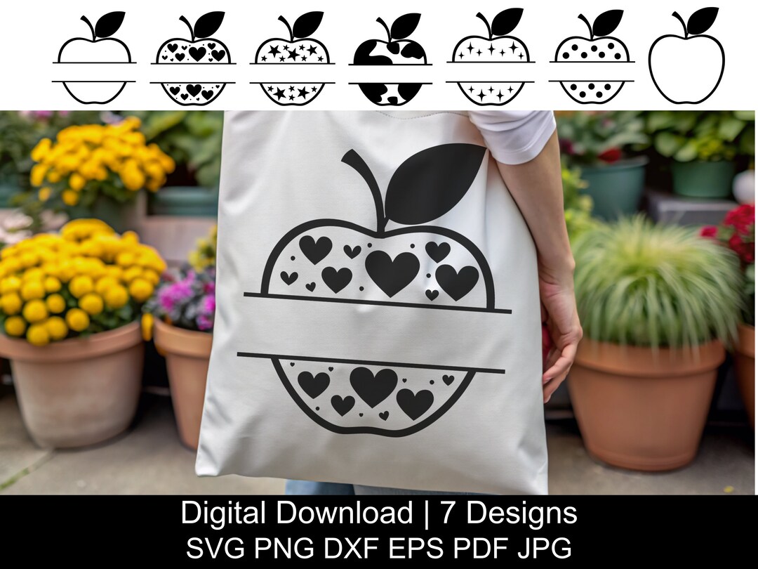 Apple Svg, Split Monogram Svg Bundle, Teacher Appreciation Svg, Teacher ...