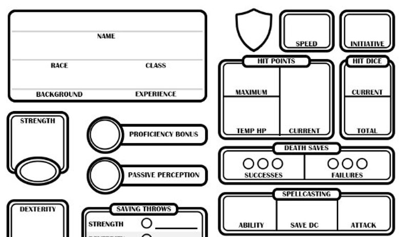 Dnd 5E Character Sheet: Compact Half Sheet - Etsy