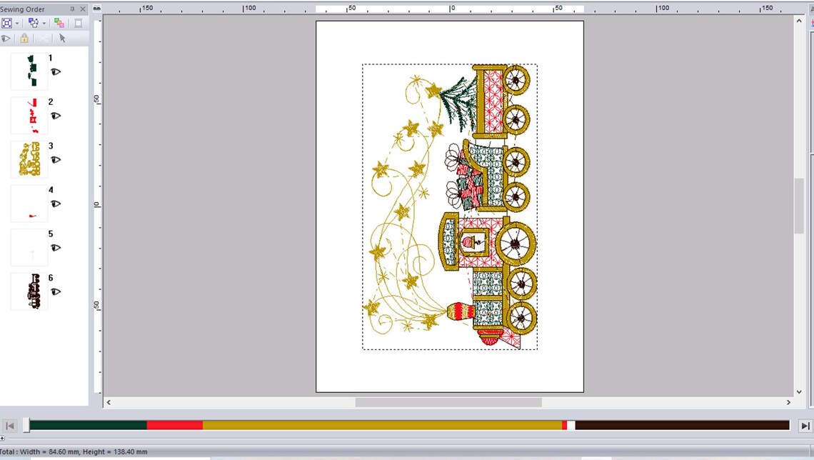 Christmas Train Embroidery Designs in 3 SIZES 5 Colors for Machine ...