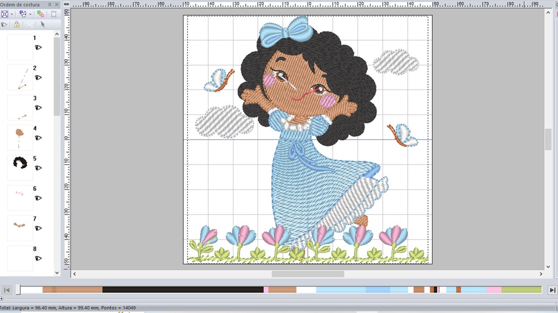 Princess Embroidery Designs in 3 SIZES for Machine Embroidery Instant ...