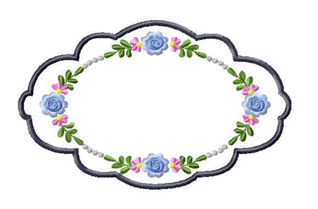 Embroidery Designs Floral Frame for Machine Embroidery Instant Download ...