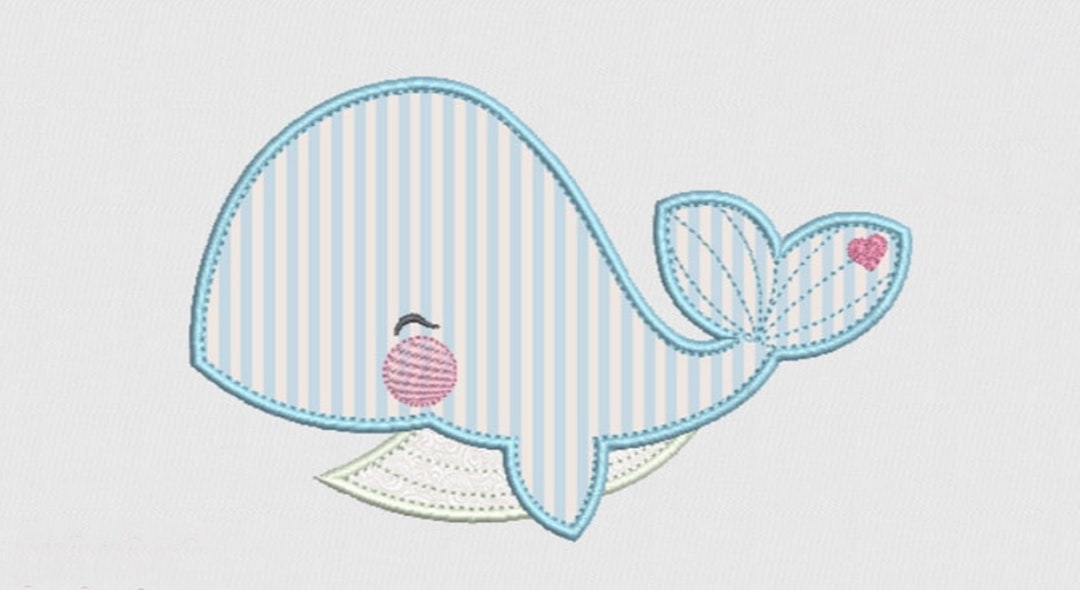Whale Embroidery Designs With Machine Fabric Applique Instant Download ...