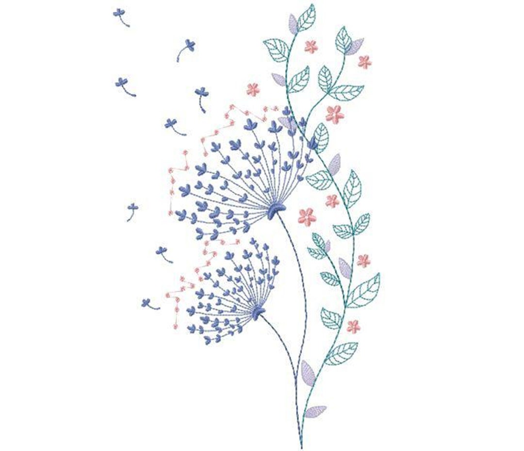 Dandelion Embroidery Designs for Machine Embroidery Instant Download - Etsy