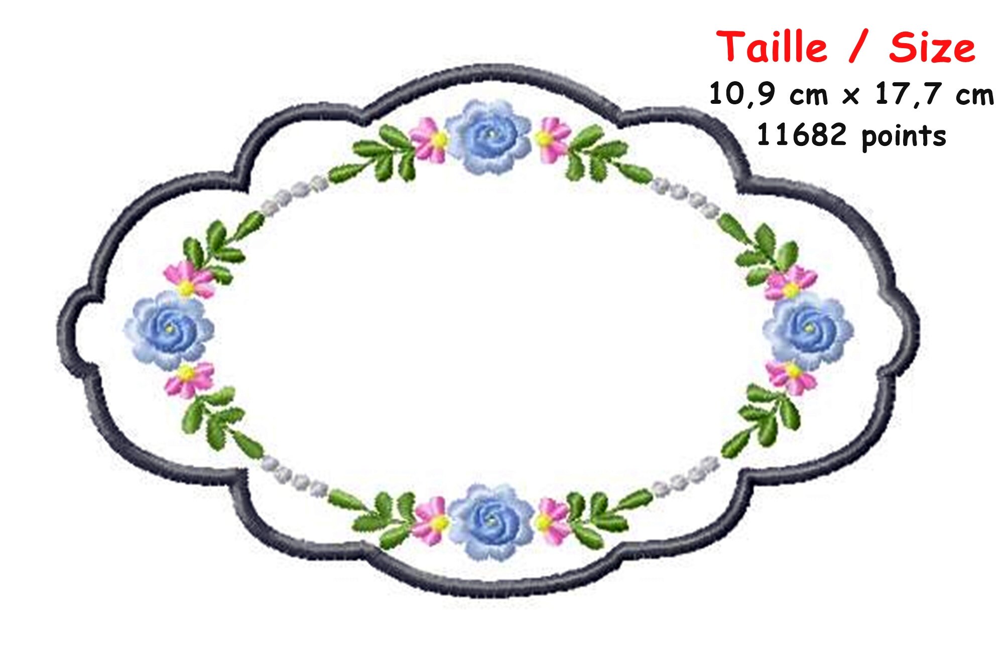 Embroidery Designs Floral Frame for Machine Embroidery Instant Download ...
