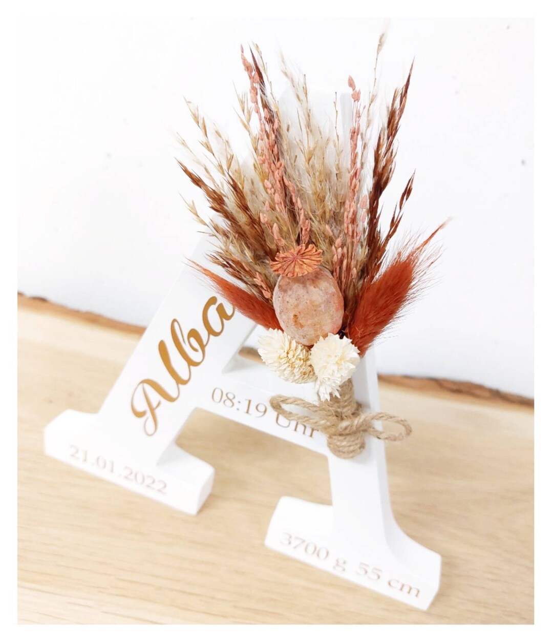 Birth / Birth Gift / Flowerletter Birth Letter, Wooden Letter Including ...