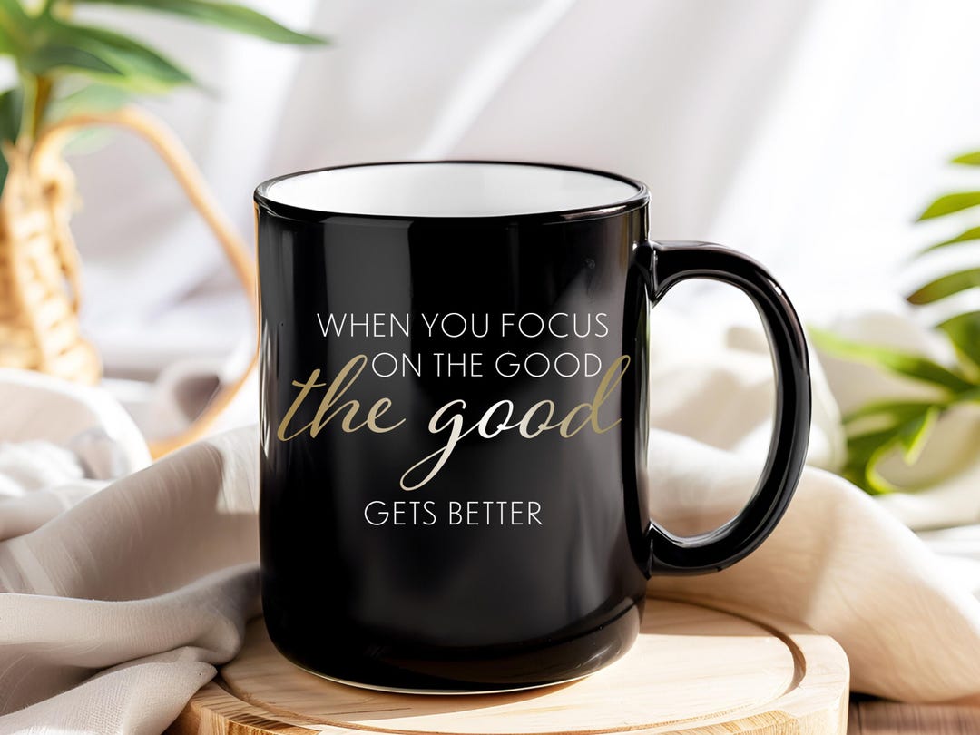 Motivational Black Ceramic Coffee Mug | Positive Affirmation Gift - Etsy