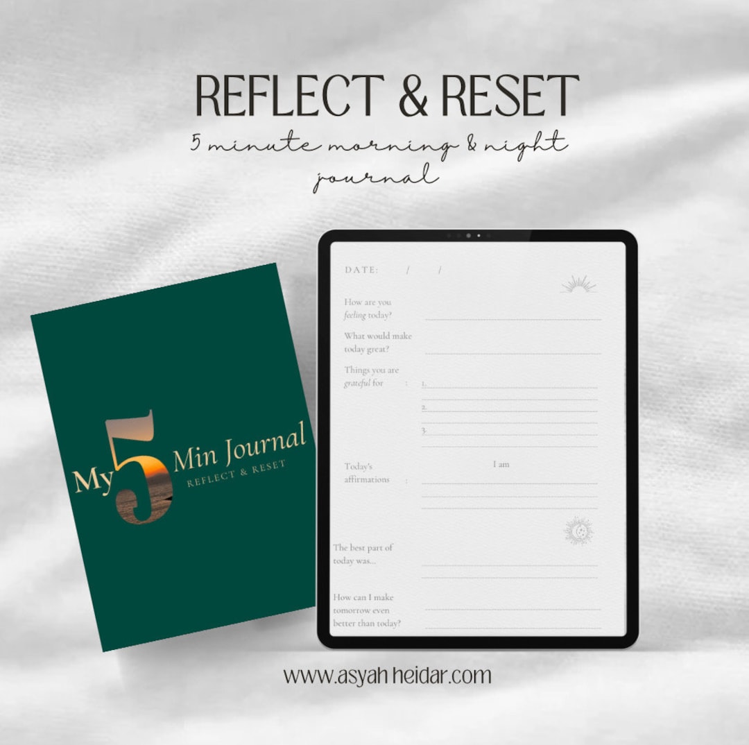 Rest and Reflect 5 Minute Day & Night Digital Journal: Notes, Minimal ...
