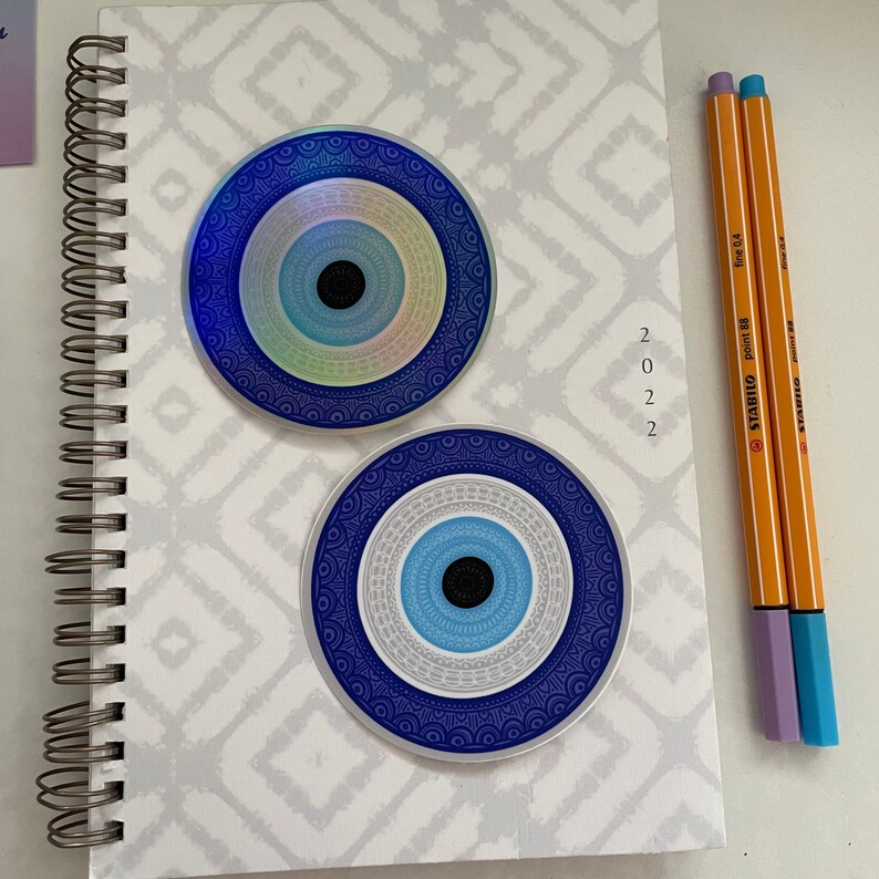 Evil Eye Zentangle Sticker | Holographic | Evil Eye Laptop Sticker - Etsy