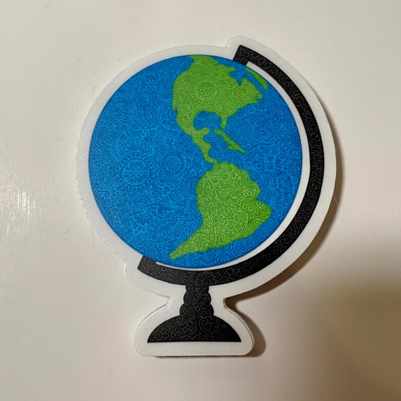 World Globe Vinyl Sticker - Etsy