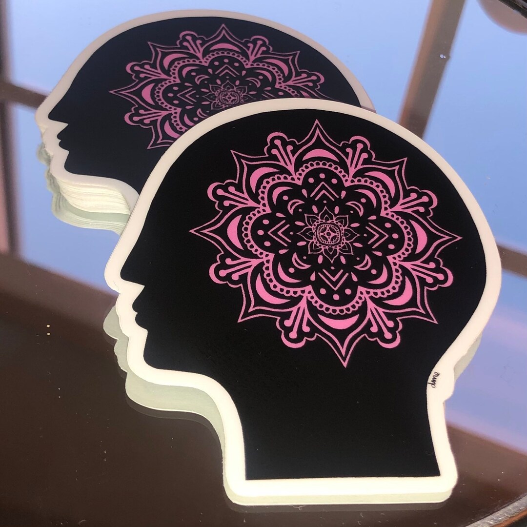 Mandala Head Sticker, Mandala Brain, Mandala Laptop Sticker - Etsy
