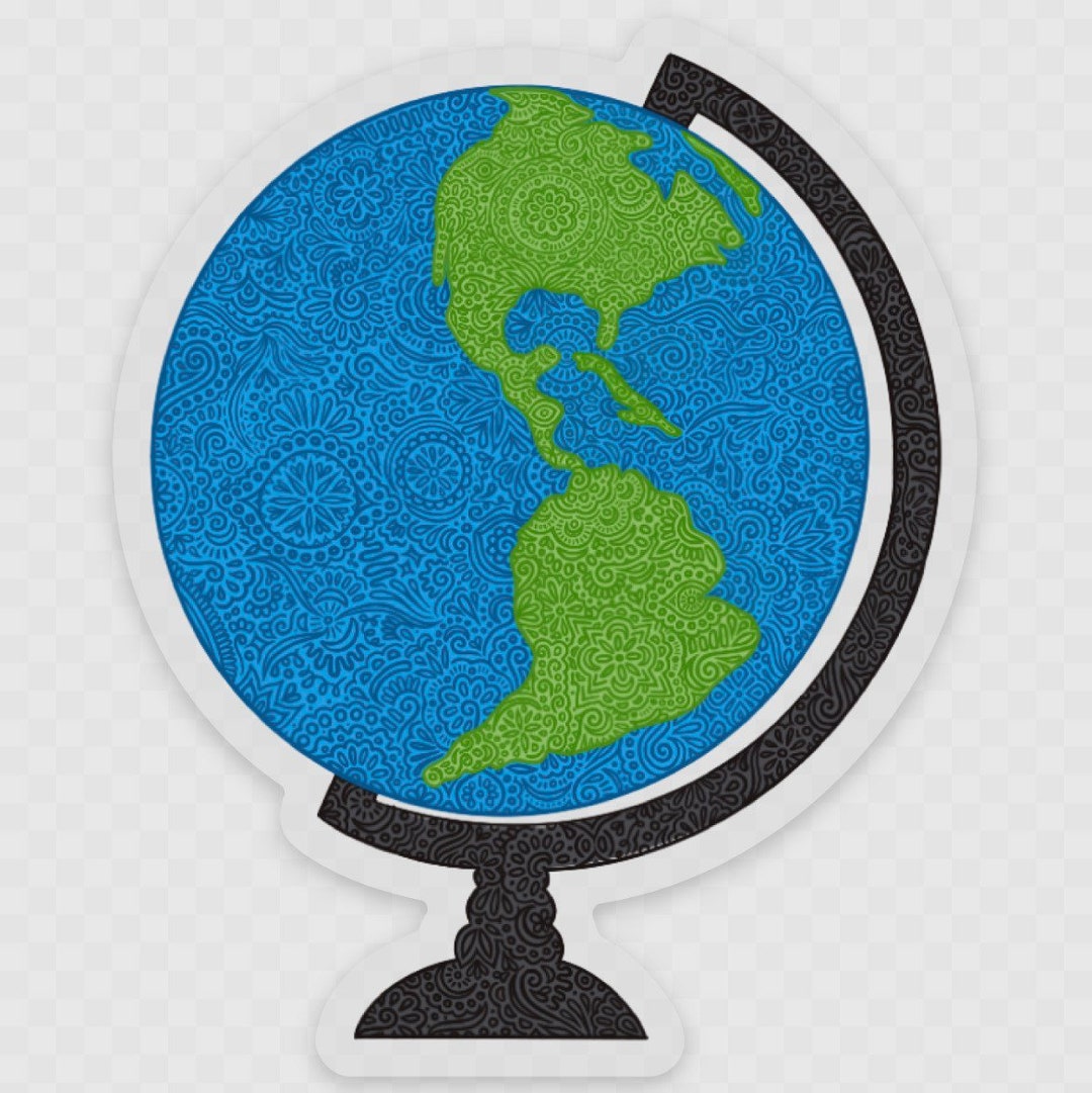 World Globe Vinyl Sticker, World Globe Laptop Sticker - Etsy