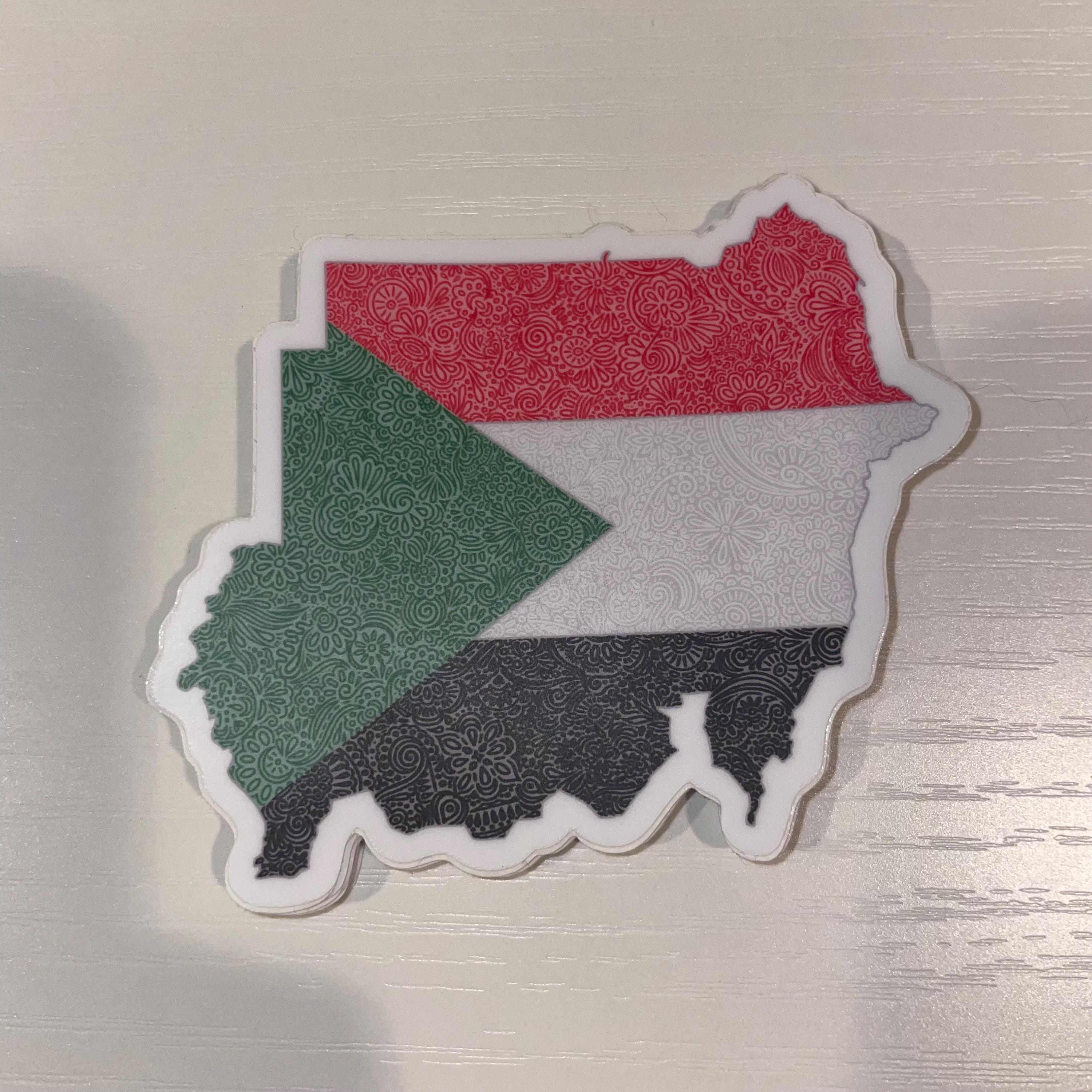 Sudan Flag Sticker: Zentangle Design, Sudanese Pride - Etsy