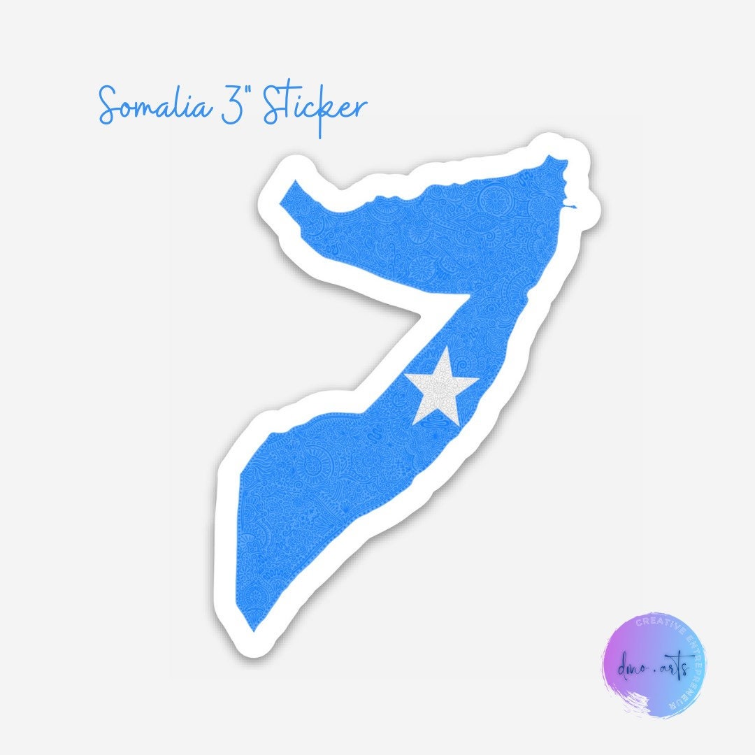 Somalia Flag and Country Sticker, Somali Flag Sticker, Somali Country ...