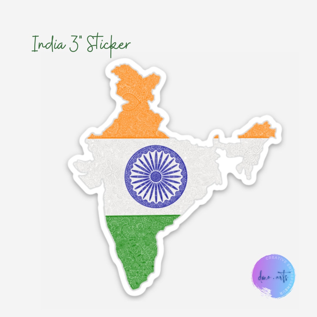 India Flag and Country Sticker, India Flag Sticker, India Country ...