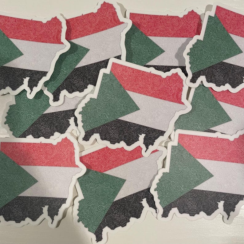 Sudan Flag and Country Sticker, Sudan Country Sticker, Sudanese Flag ...