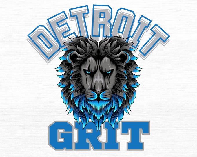 Detroit Lions Grit Vinyl Sticker, Detroit Grit Sticker, NFL Football ...