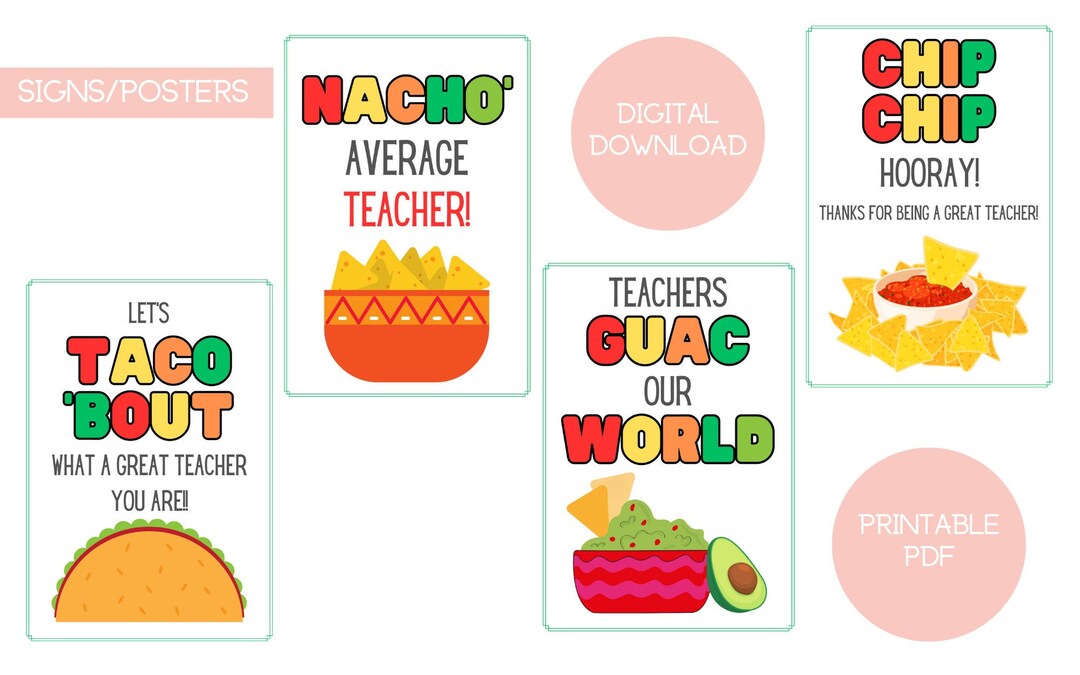 Teacher Appreciation Week, Cinco De Mayo Printable Sign, Staff ...