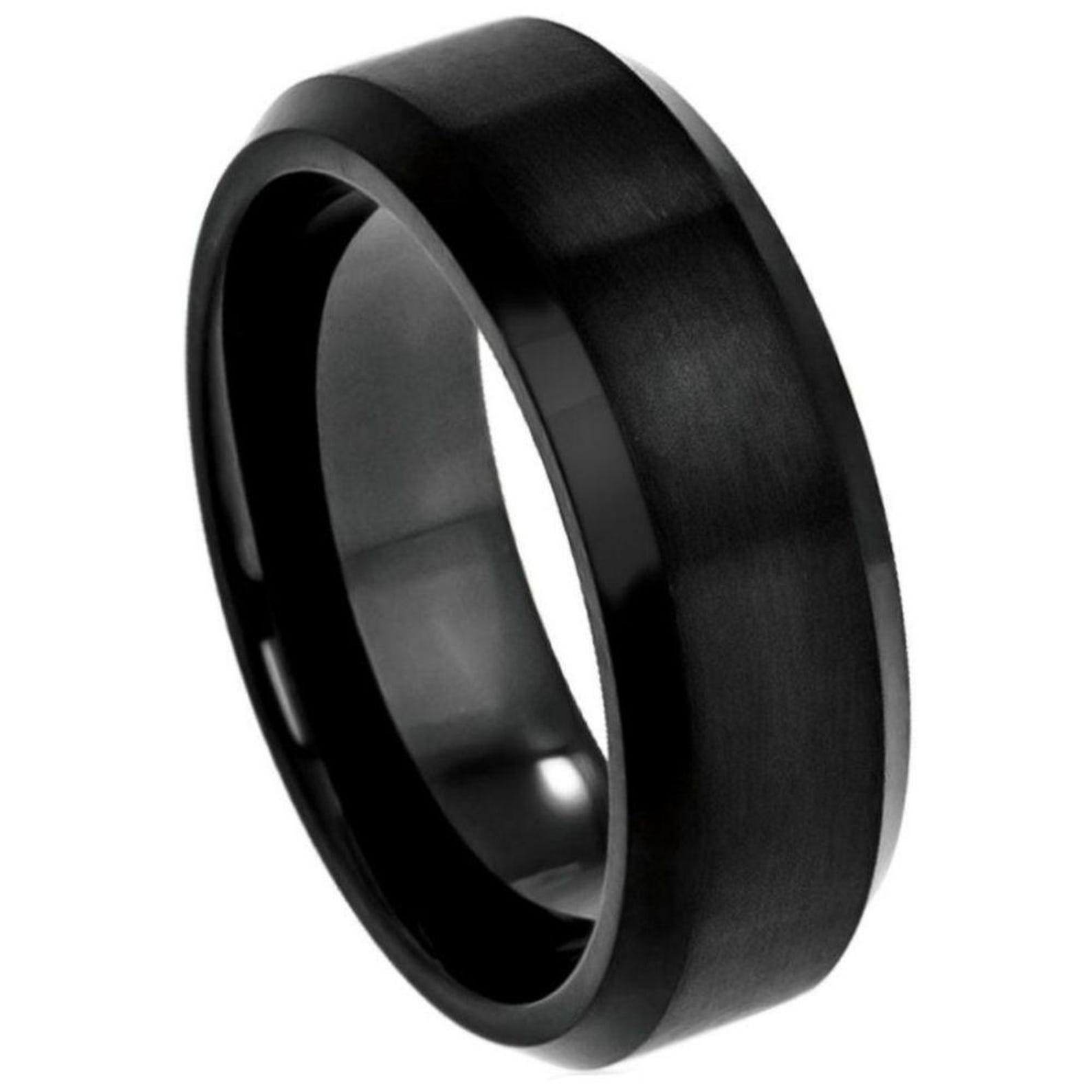 Black Titanium Band, Wedding Ring, Titanium Wedding Band, Anniversary ...