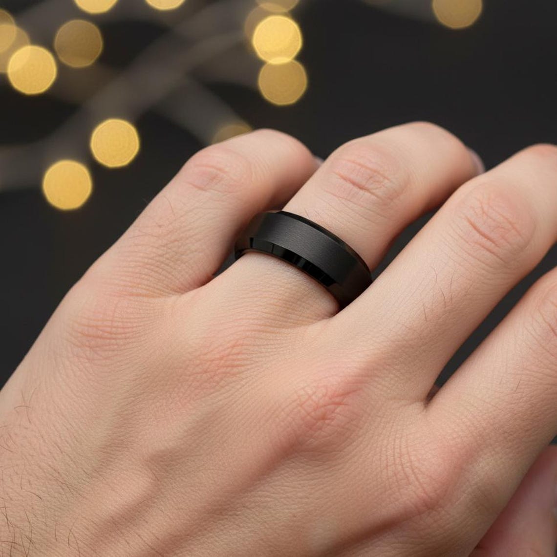 Black Titanium Band, Wedding Ring, Titanium Wedding Band, Anniversary ...