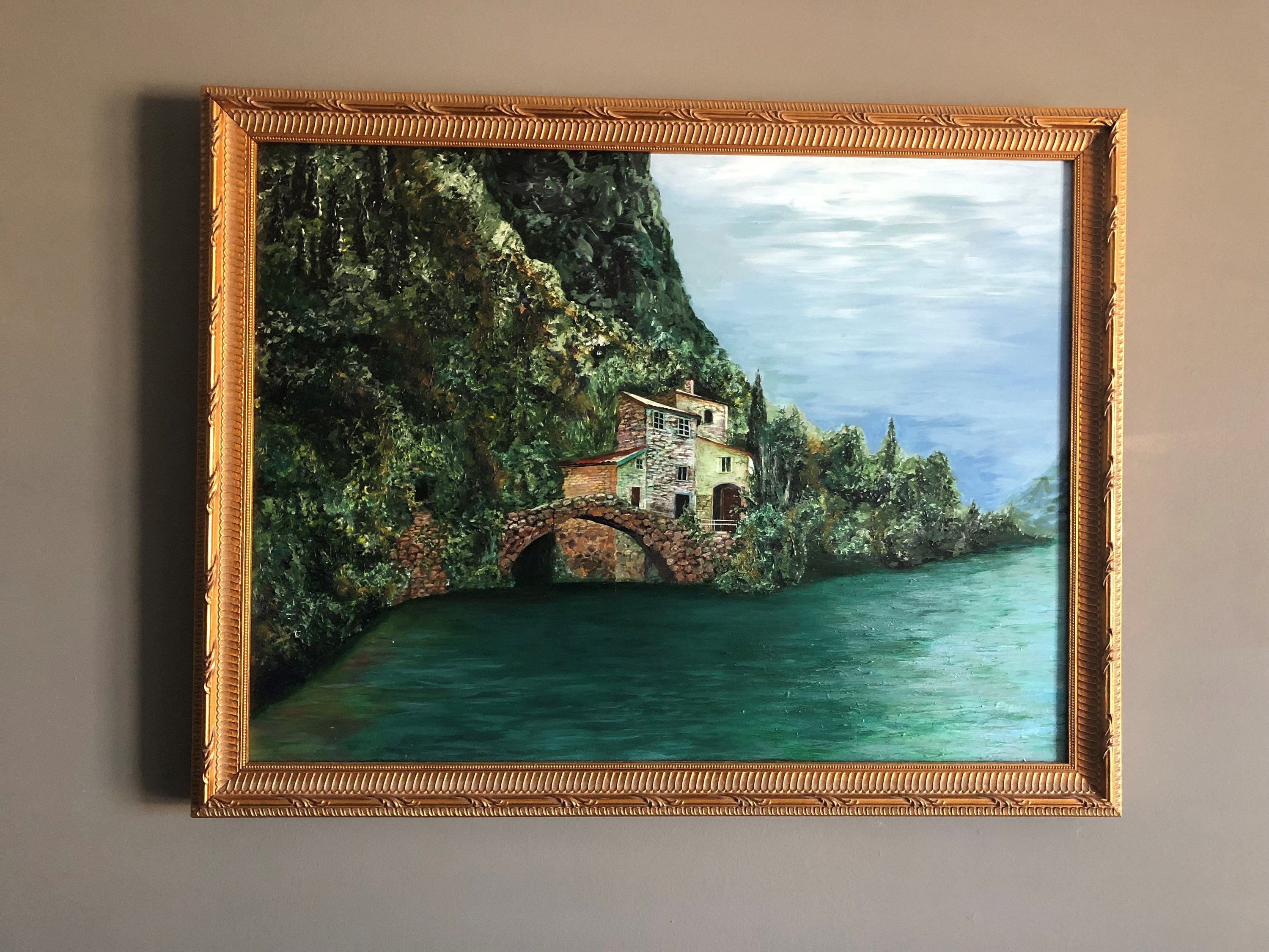 Original Lake Como Italy Acrylic Painting on Board - Etsy