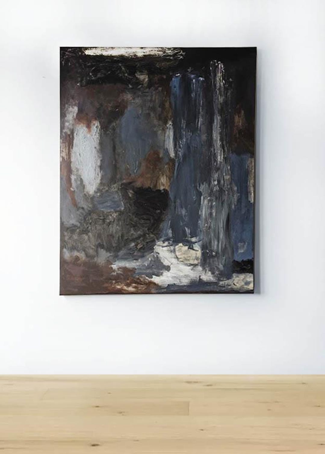 Original Black White Gray Brown Abstract Expressionist Acrylic Wall ...