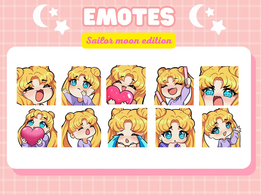 10 Sailor Moon Emotes Usagi Emotes for Twitch/discordtwitch - Etsy Canada