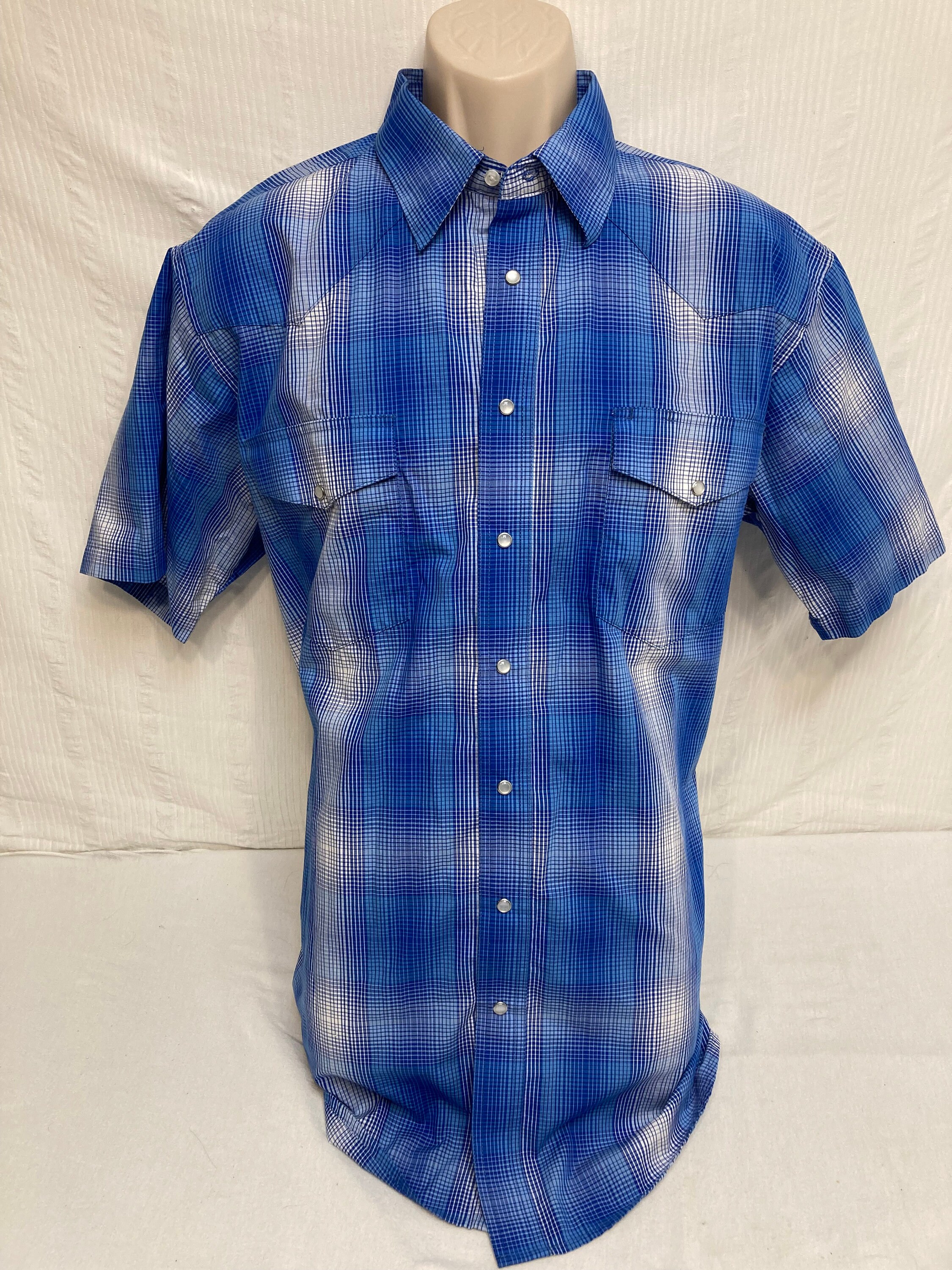 Men's Wrangler Pearl Snap Western Cotton Plaid Shirt XL Extra Large - Etsy