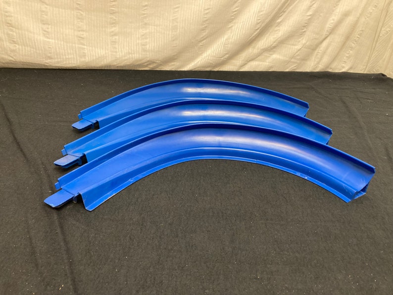 Set of 3 Hot Wheels Track Mattel 1978 Vintage 2945-2719 Curves Blue ...