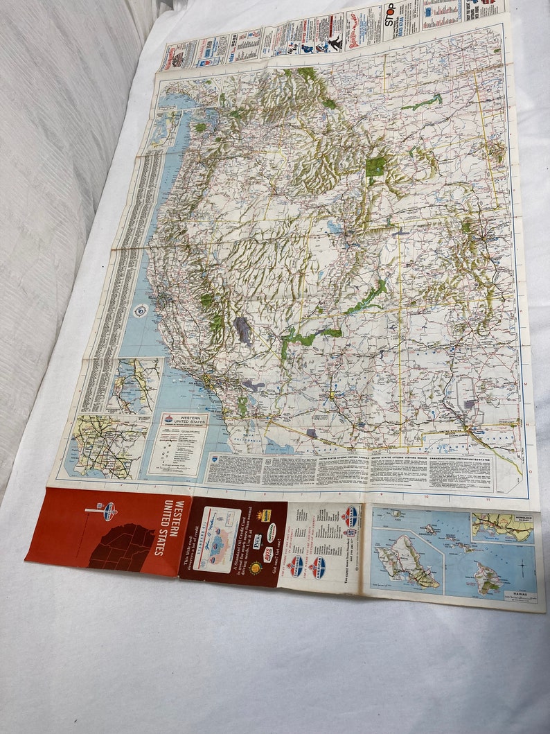 Vintage 1969 Large Standard Oil Western United States State Road Map - Etsy