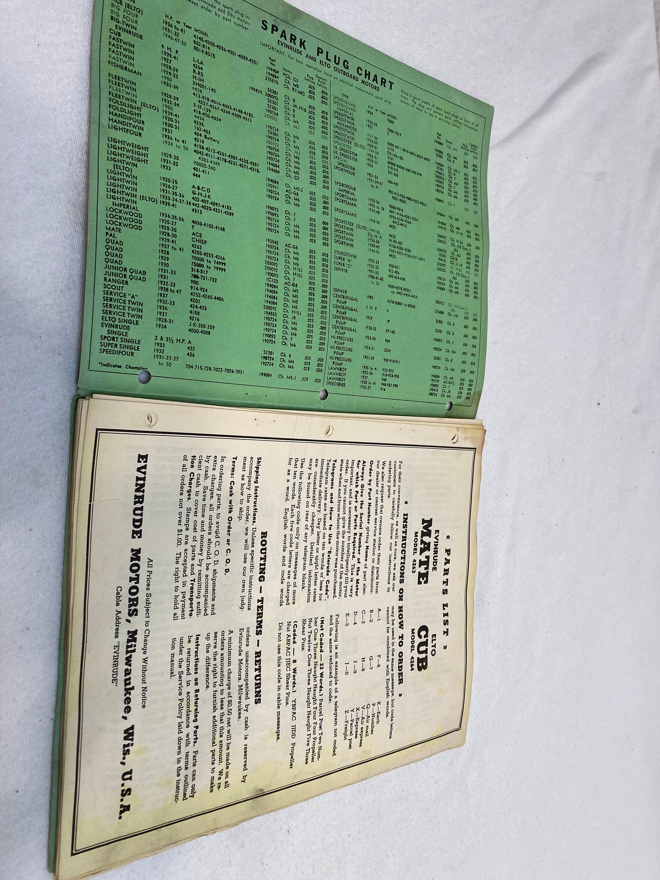 Vintage Original 1940 Evinrude Elto Complete Parts Catalog - Etsy