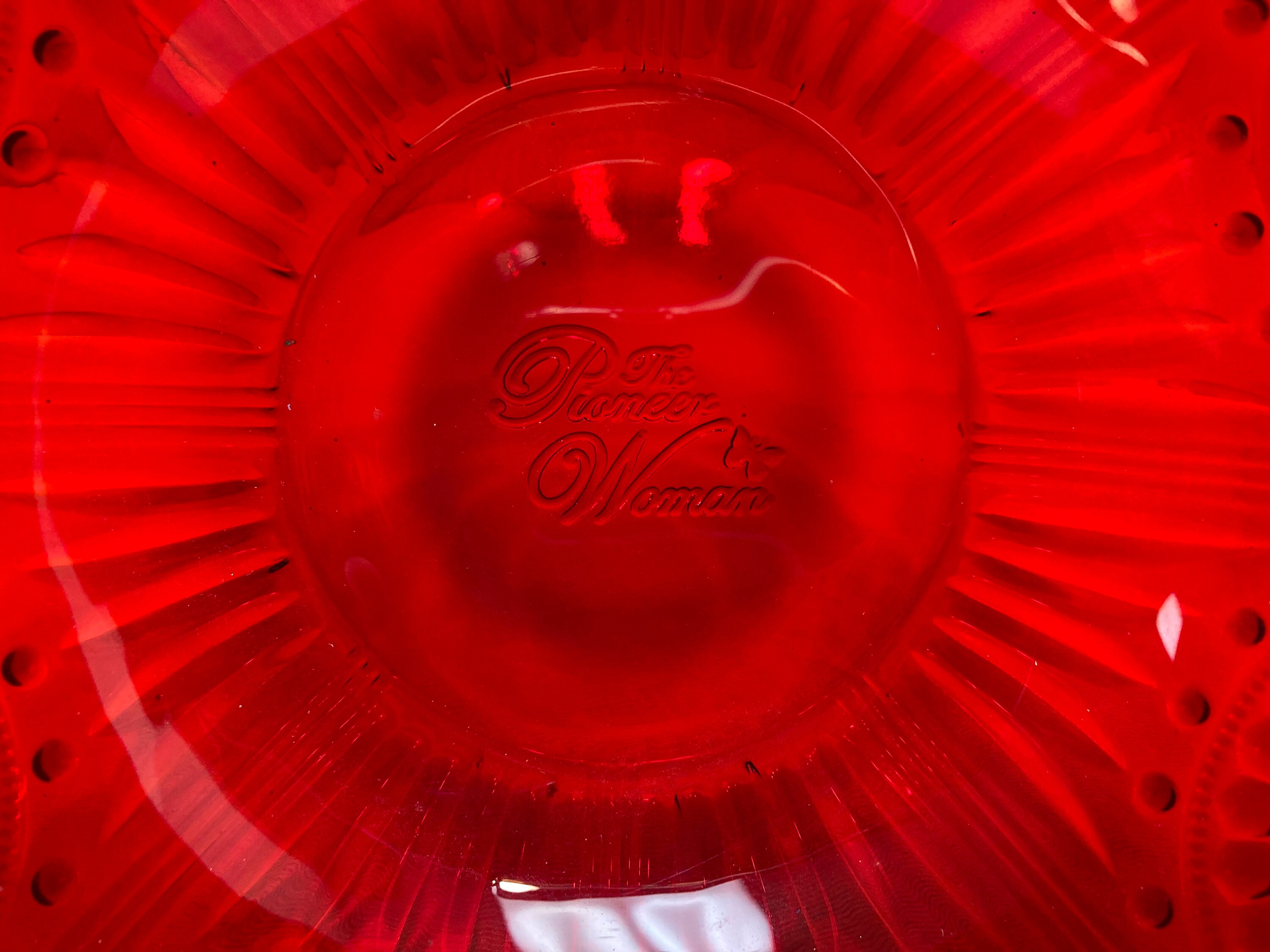 The Pioneer Woman Adeline Ruby Red Large 9 Glass Serving Bowl Rare - Etsy