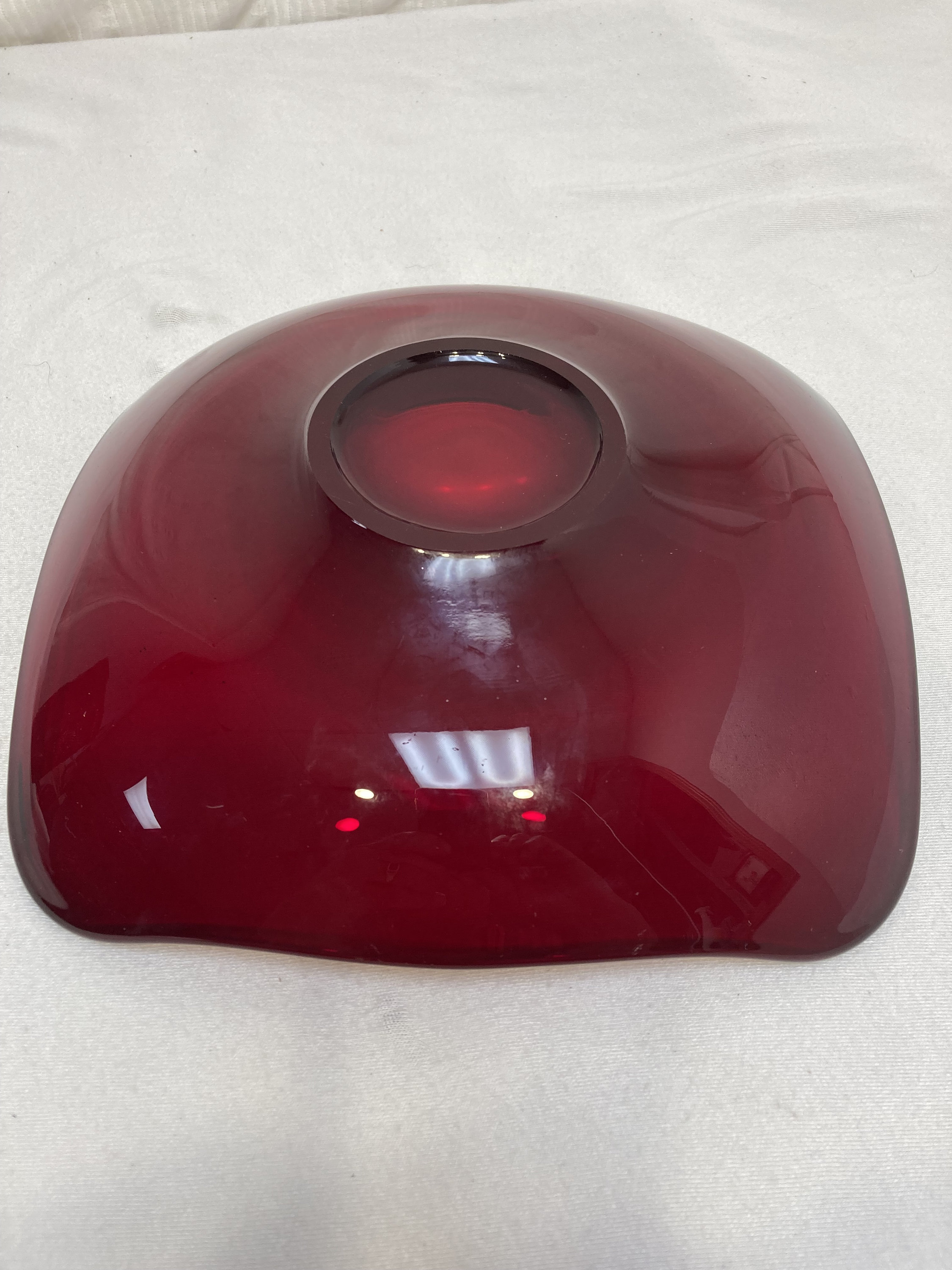 Vintage Rare Ruby Red Glass Large 11" Serving Dish Bowl - Etsy