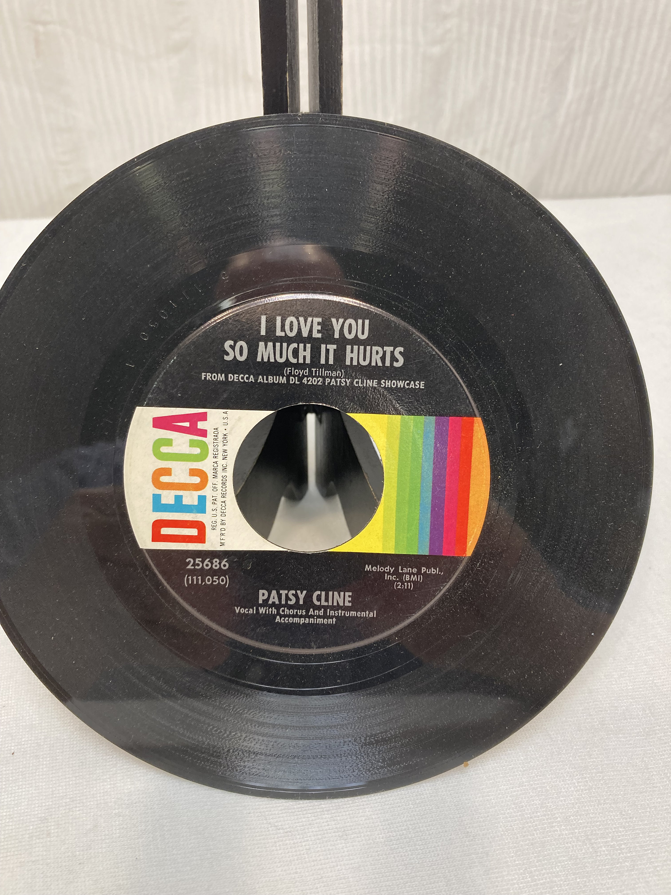 Vintage Decca 45 RPM Record Patsy Cline Seven Loney Days & I Love You ...