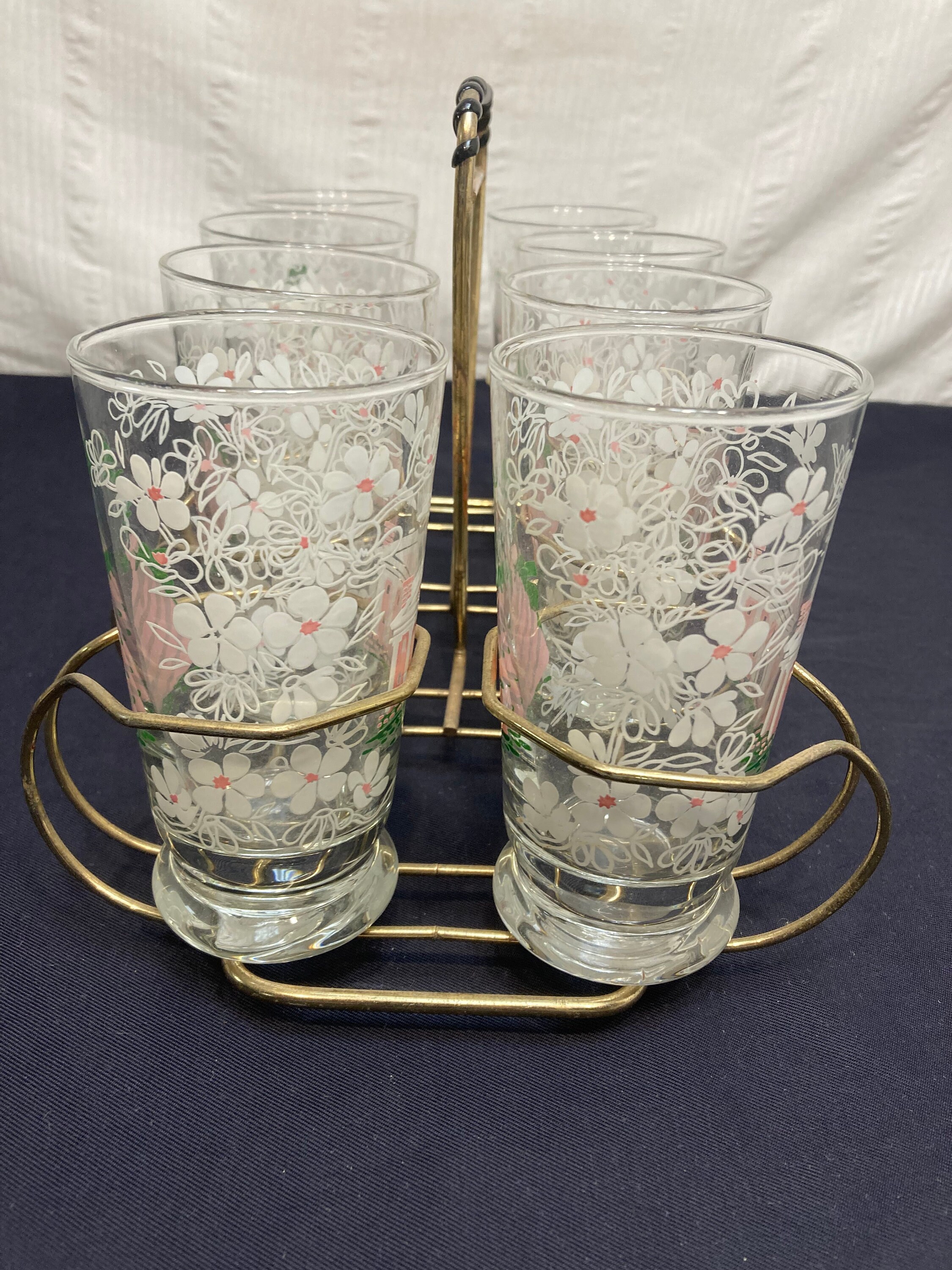 Vintage Libbey 9 Piece Southern Belle Magnolia Antebellum Glassware Set ...