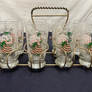 Vintage Libbey 9 Piece Southern Belle Magnolia Antebellum Glassware Set ...