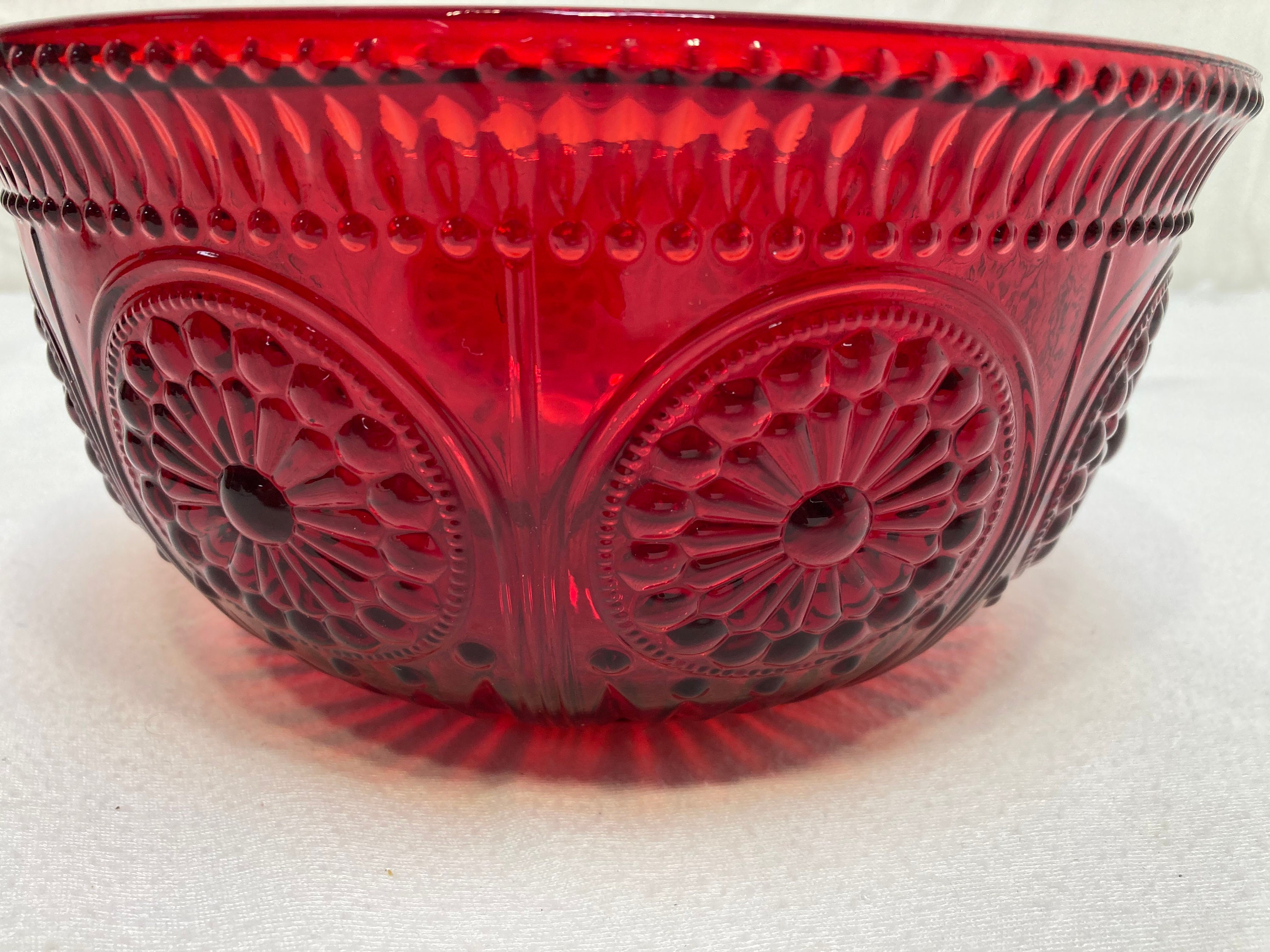 The Pioneer Woman Adeline Ruby Red Large 9 Glass Serving Bowl Rare - Etsy