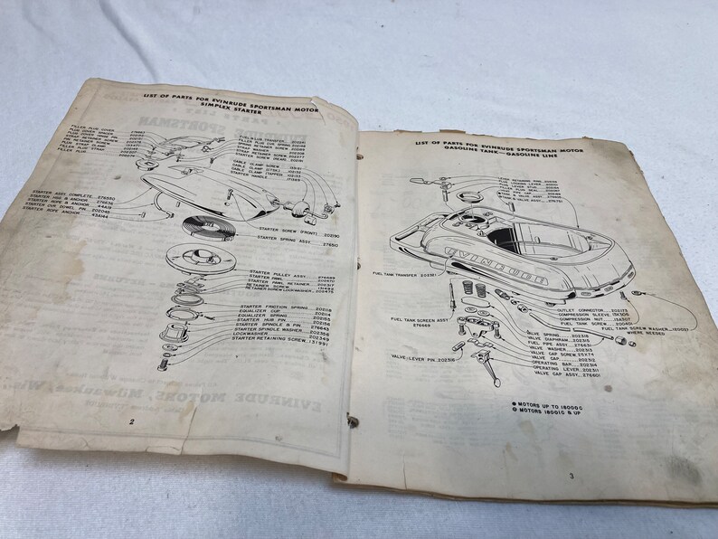 Vintage Original 1950 Evinrude Complete Parts Catalog Sportsman 4425 - Etsy