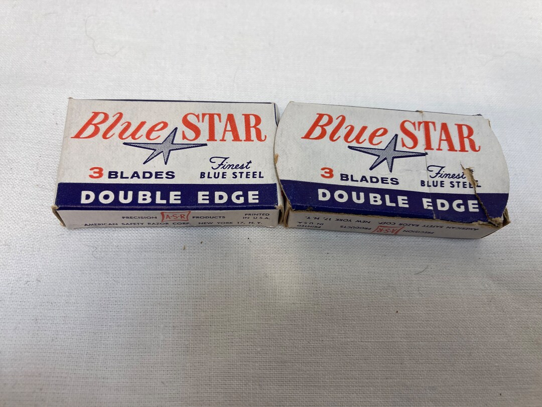 2 New Vintage Packs of Blue Star Double Edge Razor Blades Total of 6 - Etsy