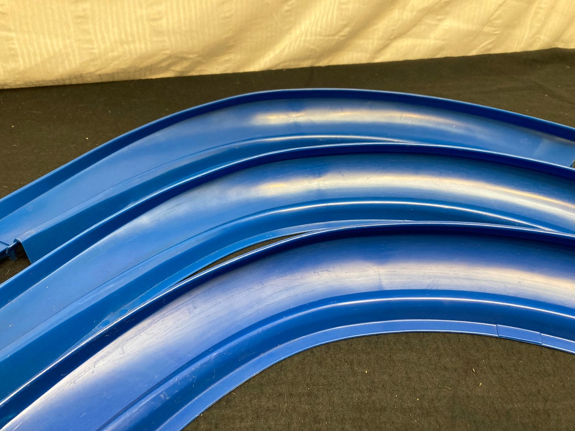 Set of 3 Hot Wheels Track Mattel 1978 Vintage 2945-2719 Curves Blue ...