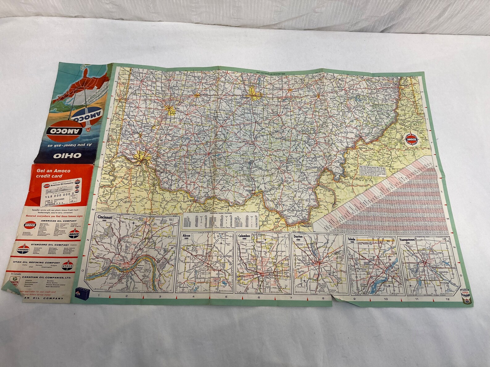 Vintage 1970's Amoco Gas Ohio State Road Map - Etsy