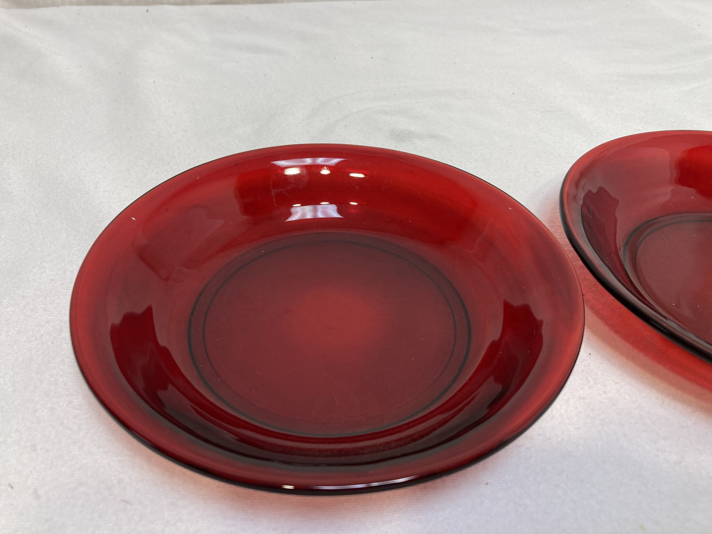 Set of 2 Vintage Ruby Red Glass Salad Side Dish Bowls - Etsy