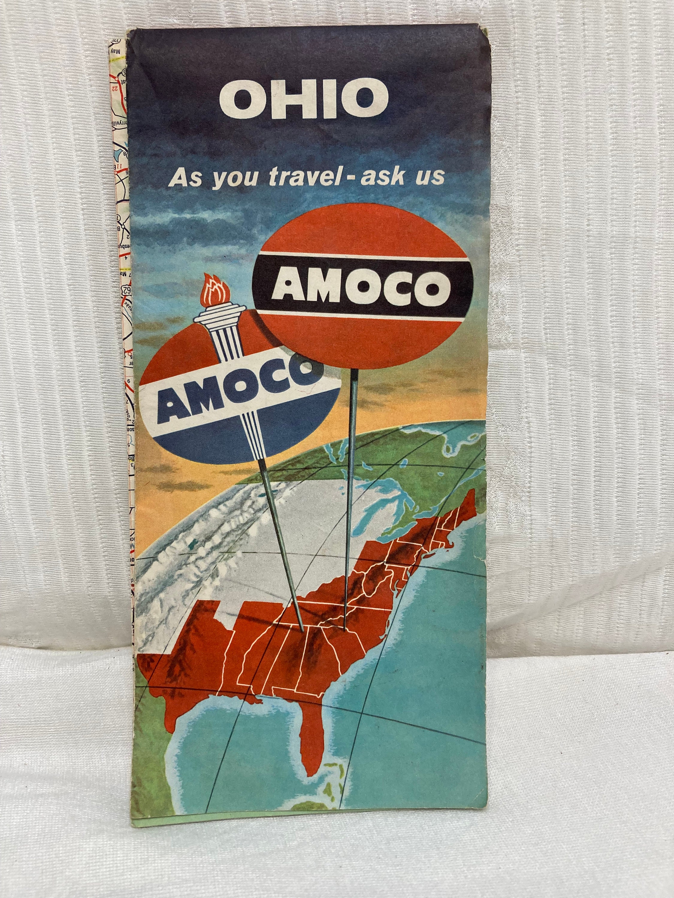 Vintage 1970's Amoco Gas Ohio State Road Map - Etsy