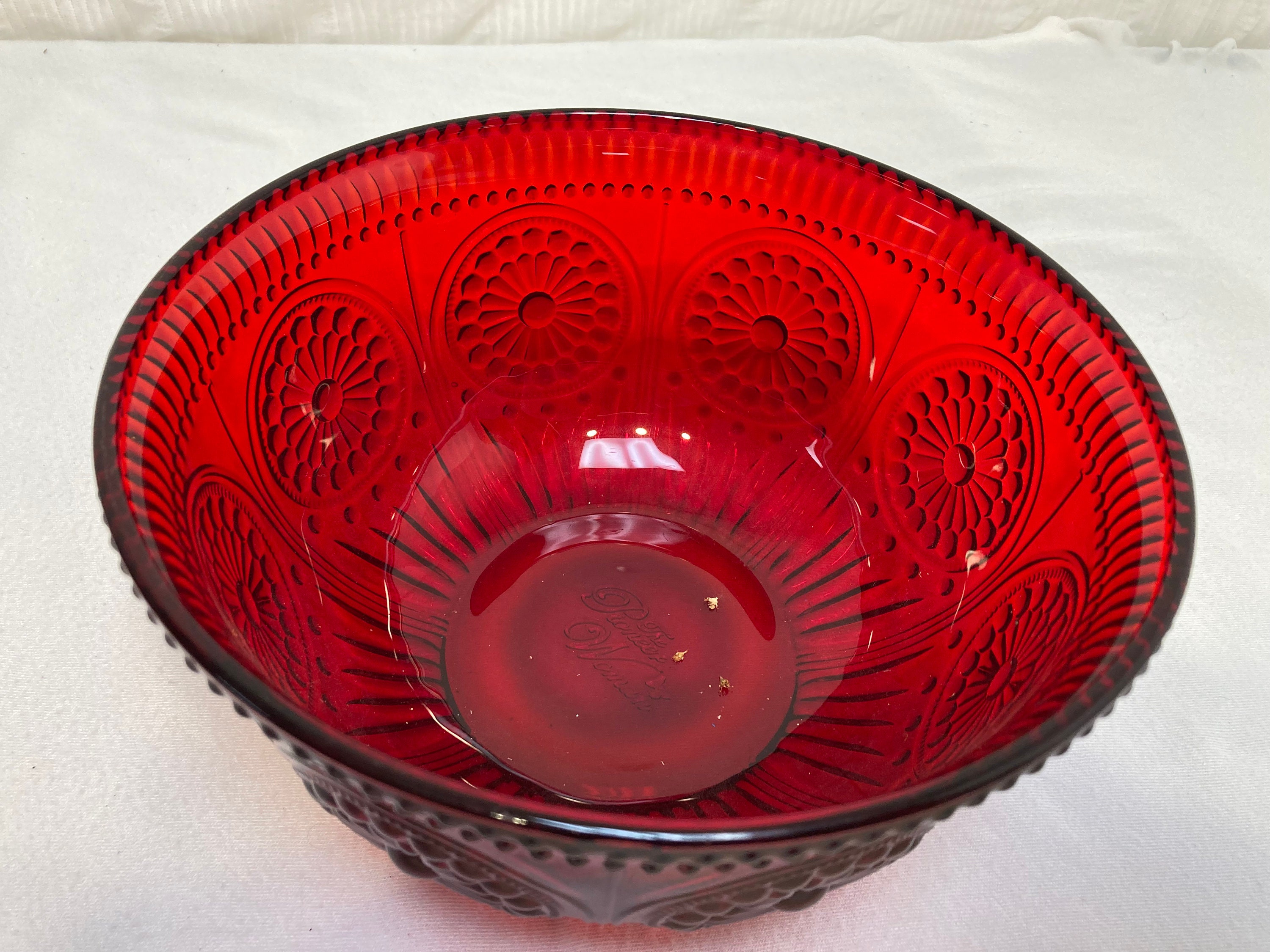 The Pioneer Woman Adeline Ruby Red Large 9 Glass Serving Bowl Rare - Etsy