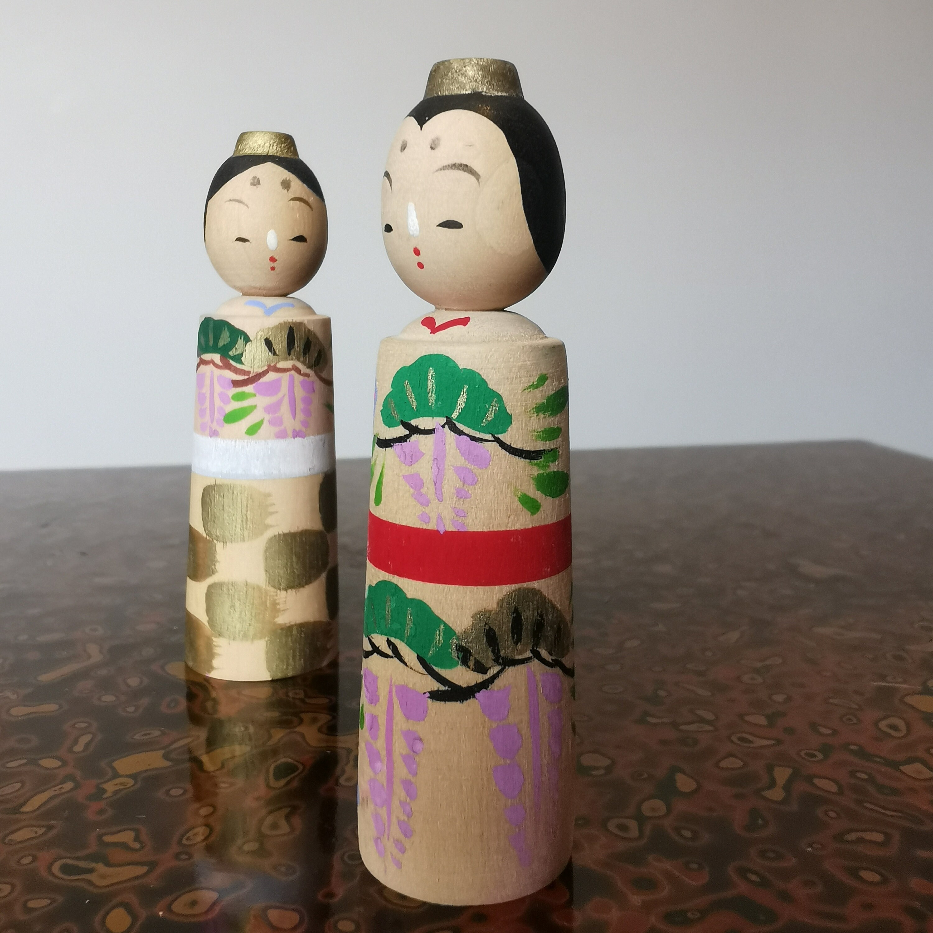 Retro Showa Miniature Couple Kokeshi Doll. Hina Matsuri Dolls. Japanese ...