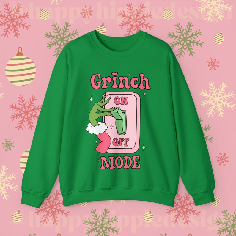 Grinch Movie Crewneck Sweatshirt Grinch Mode Activated Etsy