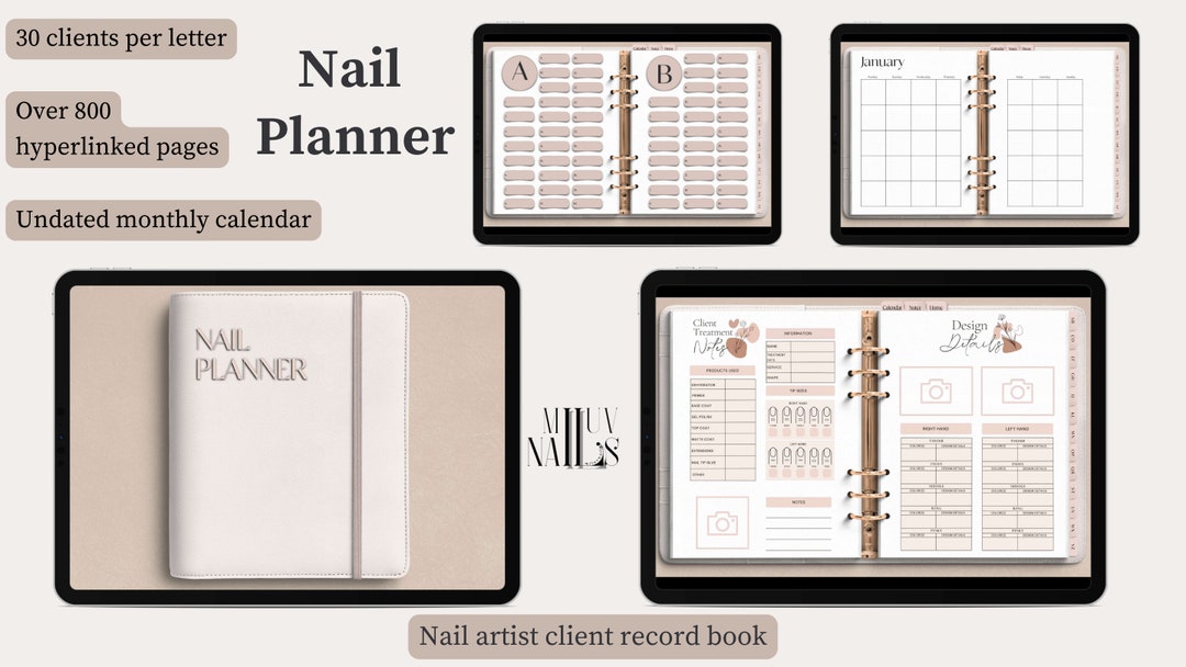 Digital Nail Planner Nail Artist Client Record Book Nail Technician ...