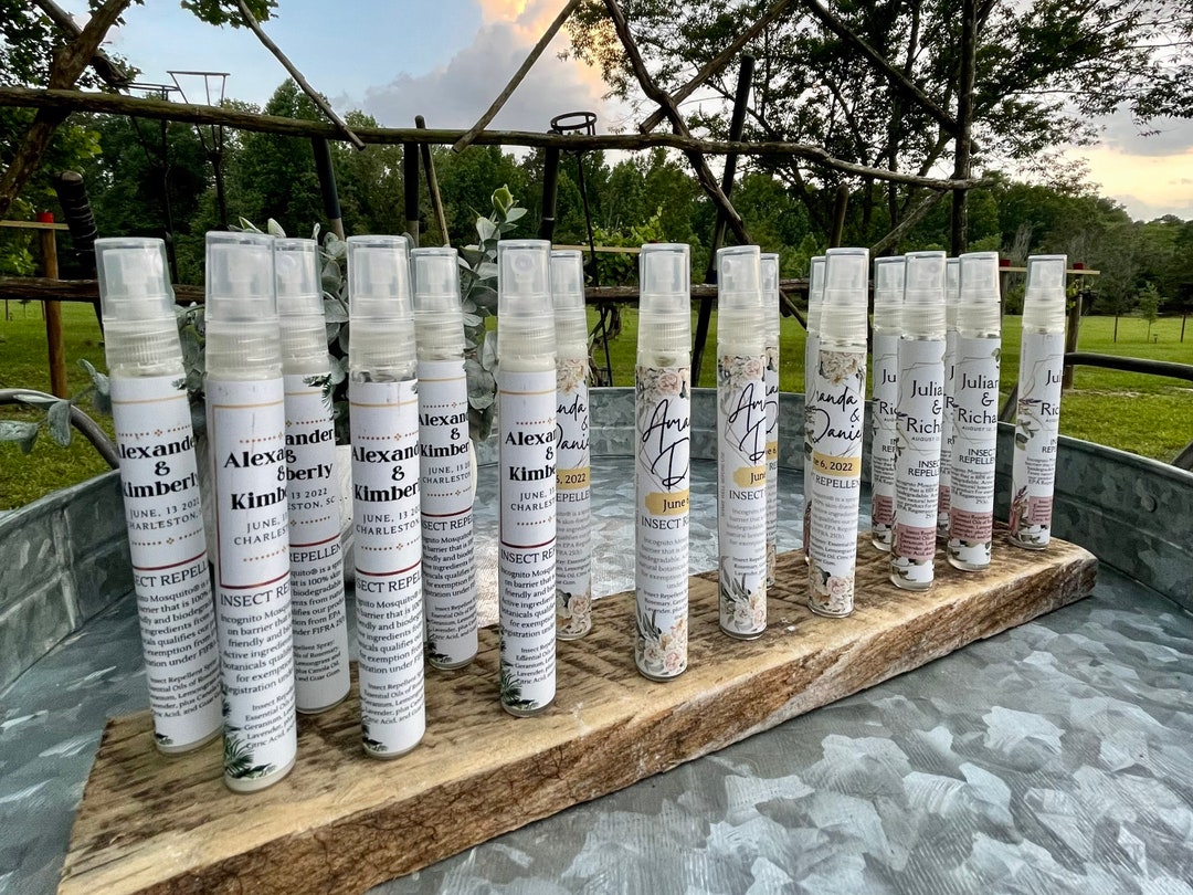 10 Wedding Favors Bug Sprays Customized Label - Deet-free All Natural ...