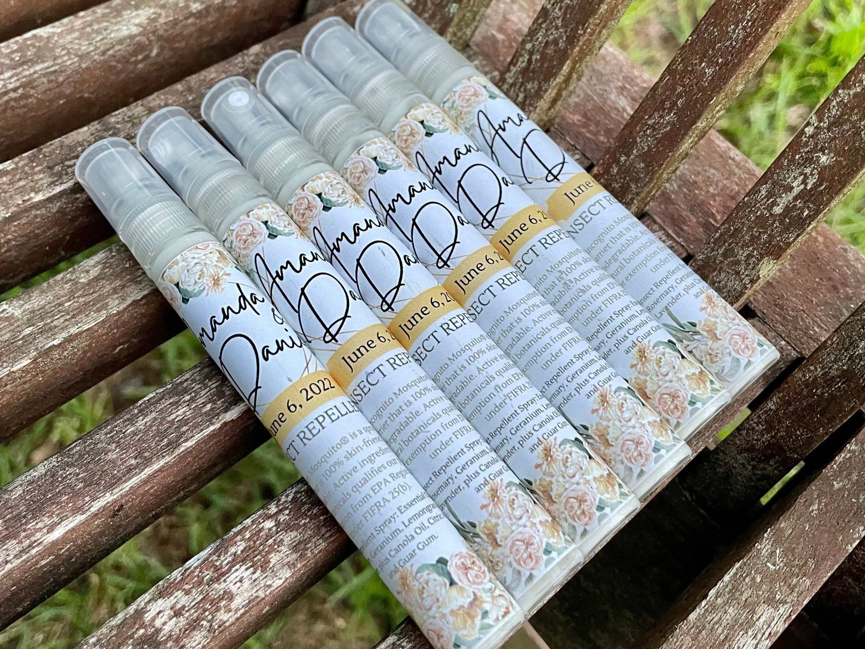 24 Wedding Favors Bug Sprays Customized Label - Deet-free All Natural ...