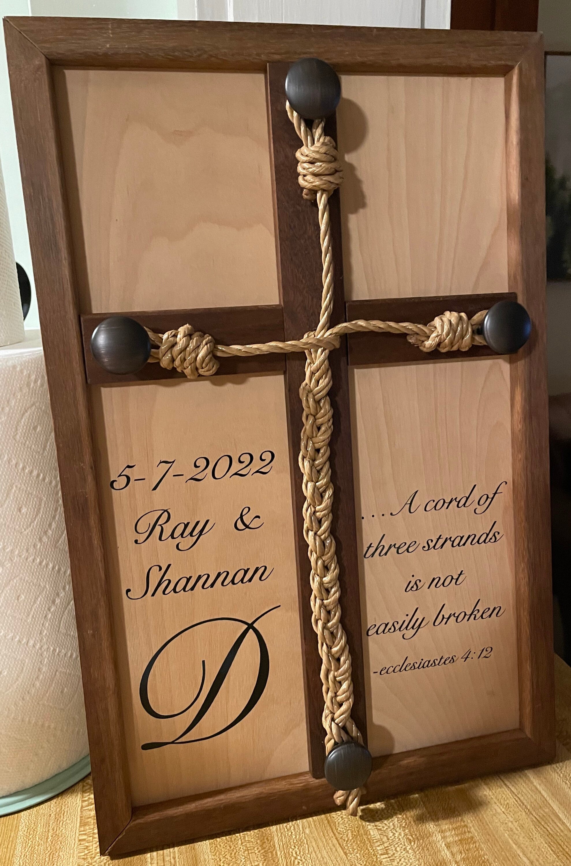 A Cord of Three Strands Wooden Cross That Represents Unity Wall Art for ...