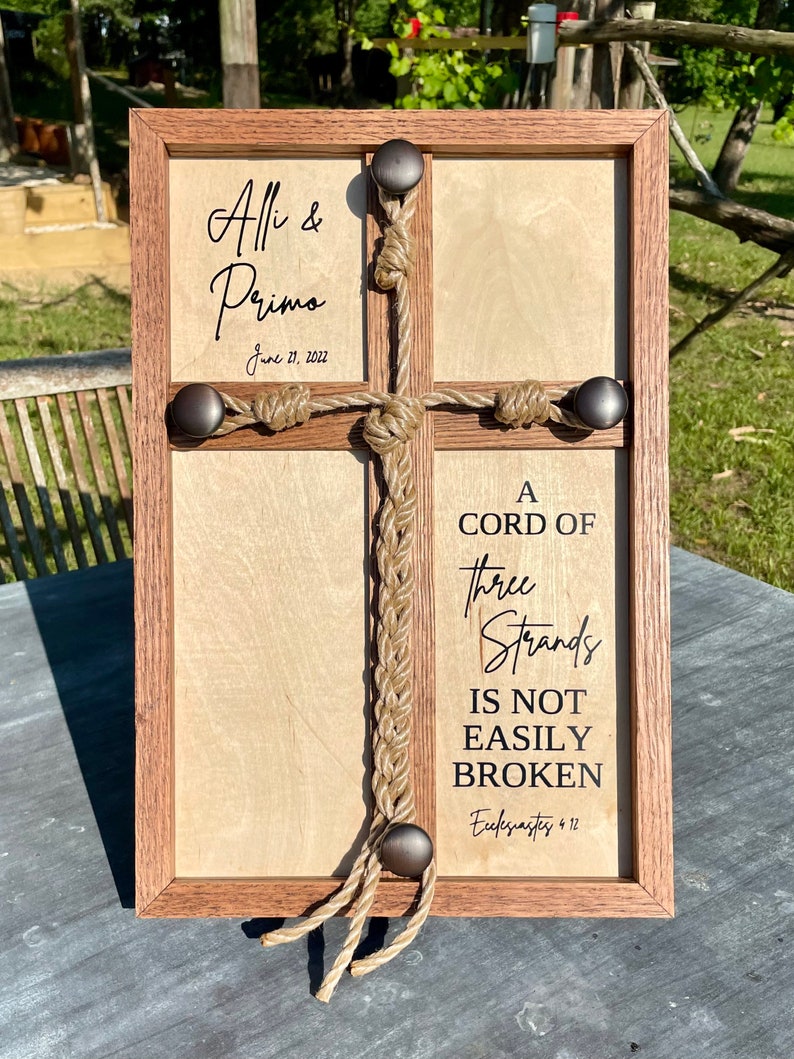 A Cord of Three Strands Wooden Cross That Represents Unity Wall Art for ...